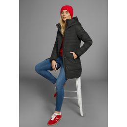 Wintermantel Polarino, Damen, Gr. 34, schwarz, Obermaterial: 100% Polyester. Futter: 100% Polyester. Wattierung: 100% Polyester, Rippstrickbündchen, Mäntel, Warm wattiert. Obermaterial wasserabweisend und winddicht.