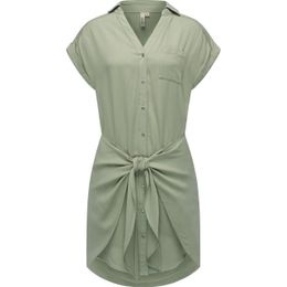 Blusenkleid Ragwear "Bahaya", Damen, Gr. XL (42), Normalgrößen, braun (dusty), 100% Viskose, figurumspielend ca. Mitte Oberschenkel, V-Ausschnitt, weit Umschlagbund, Kleider, stylisches Damen Sommerkleid mit Bindeband
