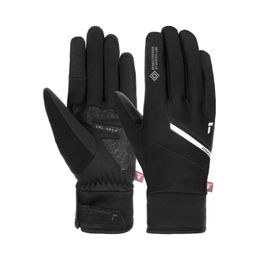 Skihandschuhe Reusch "Versa WINDSTOPPER TOUCH-TEC", Damen, Gr. 10.5, silber (schwarz, silberfarben), 95% Polyester, 3% Polyamid, 2% Elasthan, mehrfarbig, Handschuhe, warm, winddicht und extra atmungsaktiv