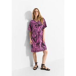 Sommerkleid Cecil, Damen, Gr. L (42), US-Gr&ouml;&szlig;en, rot (aubergine rot), Stoff, 100% Viskose, bedruckt, gerade knielang, V-Ausschnitt, B&uuml;ndchen, Kleider Sommerkleid, aus Viskose