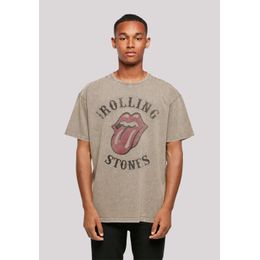 T-Shirt F4NT4STIC "The Rolling Stones Tour '78 Vector", Herren, Gr. L, grün (schwarzkhaki), Obermaterial: 100% Baumwolle, oversize, Rundhals, ohne Bündchen, Shirts, Premium Qualität