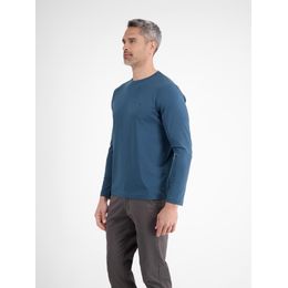 Longsweatshirt Lerros "Lerros Basic-Longsleeve", Herren, Gr. L, storm blau, 100% Baumwolle, Sweatshirts