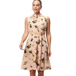 Minikleid Zero "Damen Sommerkleid Minikleid mit hohem Kragen", Damen, Gr. 42, Normalgrößen, roscream, Web, Obermaterial: 100% Viskose. Ärmelfutter: ohne Futter., bedruckt, figurbetont lang, Kleider, drapiert /gerafft