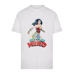 T-Shirt F4NT4STIC "Wonder Woman Be The Hero", Herren, Gr. L, wei&szlig;, Obermaterial: 100% Baumwolle, regular fit, Rundhals, ohne B&uuml;ndchen, Shirts T-Shirt, Official Merch