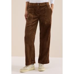Cordhose Cecil, Damen, Gr. 32, Länge 26, mocha caramel, Stoff, 90% Polyester, 9% Nylon, 1% Elasthan, unifarben, loose fit lang, Hosen, in Cord-Optik