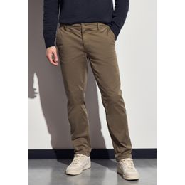 Chinohose Street One MEN, Herren, Gr. 33, Länge 34, sepia braun, Web, 98% Baumwolle, 2% Elasthan, unifarben, regular fit lang, Hosen, aus Baumwolle mit Stretchanteil