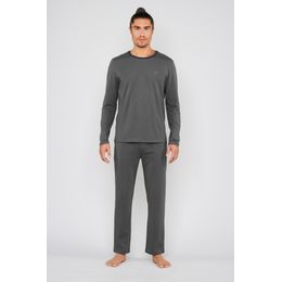 JOOP! Pyjama JOOP "Core", Herren, Gr. L, hellgrau, Obermaterial: 95% Baumwolle, 5% Elasthan, Homewear-Sets