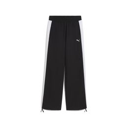 Sporthose Puma "T7 Relaxed Gewebte Trainingshose Damen", Damen, Gr. S, Normalgr&ouml;&szlig;en, schwarz, Obermaterial: 100% Nylon; Seitenpartie: 100% Polyester; Seitentasche &ndash; Oben: 100% Polyester, unifarben, relaxed fit, Hosen Sporthose