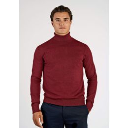 Rollkragenpullover LINDBERGH "LINDBERGH Rollkragenpull", Herren, Gr. M, cherry mel, Obermaterial: 80% Viskose, 20% Nylon, hoch geschlossener Ausschnitt, Pullover