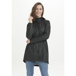 Outdoorjacke WEATHER REPORT "PETRA", Damen, Gr. 36, schwarz, 100% Polyester, bedruckt, unifarben, lang, hoch geschlossener Ausschnitt, Jacken Outdoorjacke, mit 5.000 mm Wassers&auml;ule