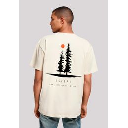T-Shirt F4NT4STIC "Oversize Escape Discover the World Pinetree", Herren, Gr. 4XL, beige (sand), Obermaterial: 100% Baumwolle, oversize, Rundhals, ohne Bündchen, Shirts, Discover the World