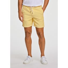 Shorts LINDBERGH "LINDBERGH Freizeitshorts", Herren, Gr. L, pastel gelb, Obermaterial: 100% Baumwolle, relaxed fit, Hosen