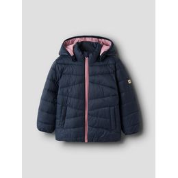 Steppjacke name it "NMFMARBLE JACKET PB", Mädchen, Gr. 92, blau (schwarz sapphire), Web, Obermaterial: 100% Nylon, unifarben, regular fit normal, Jacken