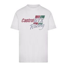 T-Shirt F4NT4STIC "Castrol Vintage Distressed GTX Racing", Herren, Gr. L, wei&szlig;, Obermaterial: 100% Baumwolle, regular fit, Rundhals, ohne B&uuml;ndchen, Shirts T-Shirt, Official Merch