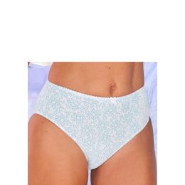 Slip Nuance, Damen, Gr. 36/38, weiß (weiß, blau), Obermaterial: 95% Baumwolle, 5% Elasthan, Unterhosen, hoch geschnittener Slip aus Baumwolle