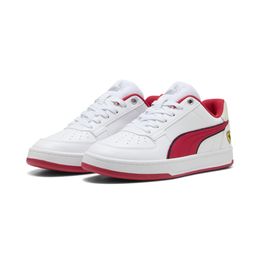 Sneaker Puma "Scuderia Ferrari Caven 2.0 Sneakers Jugendliche", Kinder, Gr. 39, wei&szlig; (wei&szlig; rosso corsa rot), Obermaterial: Synthetik, Leder; Futter: Textil; Innensohle: Textil; Laufsohle: Gummi, Schuhe Sneaker