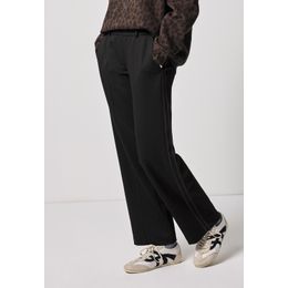 Stoffhose STREET ONE STUDIO, Damen, Gr. 36, Länge 30, schwarz, Stoff, 67% Viskose, 26% Polyester, 7% Elasthan, unifarben, comfort fit lang, Hosen, Middle Waist