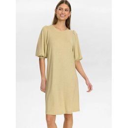 N&uuml;mph Jerseykleid N&Uuml;MPH "N&uuml;mph Dress NUGLAM", Damen, Gr. L, Normalgr&ouml;&szlig;en, gold (light gold), Obermaterial: 68% Viskose, 29% Metall, 3% Elasthan, Kleider Jerseykleid