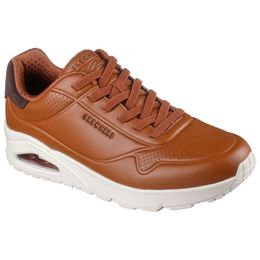 Sneaker Skechers "Harry Kane - Off Pitch Collection: Uno - Harry Kane Air", Herren, Gr. 42, braun, Lederimitat, Textil, Schuhe Sneaker, Schn&uuml;rschuh signiert vom weltbekannten Fu&szlig;ballstar Harry Kane
