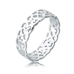 Fingerring Elli "Herz Kleeblatt Ornament Cut Out 925 Silber" Gr. 54, silber, Fingerringe, Damen, 54mm, ohne Stein, Silber 925 (Sterlingsilber), 5mm