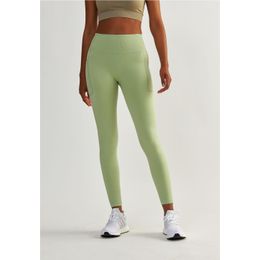 Trainingstights BESHAPED "Lift Me Up", Damen, Gr. L, US-Größen, grün (hellgrün), 90% Nylon, 10% Elasthan, unifarben, lang, Hosen, mit atmungsaktiver Eigenschaft