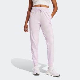 Sporthose adidas Sportswear "W 3S SJ JOGGER", Damen, Gr. XL, N-Gr, ice lavender, bliss lila, Obermaterial: 93% Baumwolle, 7% Elasthan, Hosen, Lässig geschnitten, hoher Bund, schmal zulaufende Beinform