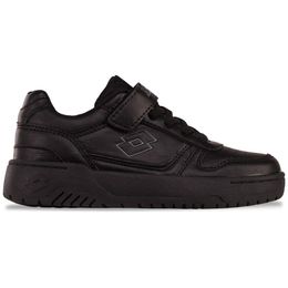 Sneaker Lotto, Kinder, Gr. 27, schwarz (schwarz, dunkelgrau), Kunstfaser, Synthetik, clean, Schuhe, - in kinderfußgerechter Passform
