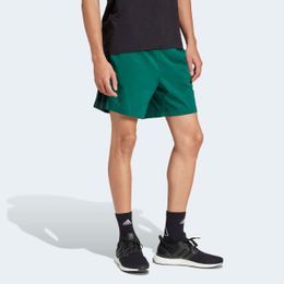 Shorts adidas Sportswear "M 3S SJ 7 SHO", Herren, Gr. L, N-Gr, grün (collegiate grün, schwarz), Obermaterial: 74% Baumwolle, 26% Polyester, Hosen, drei Streifen Trainingsshorts