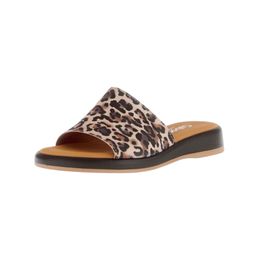 Pantolette Gabor COMFORT "Gabor Comfort Pantoletten Leder", Damen, Gr. 35,5, leopard, Leder, Schuhe Pantolette