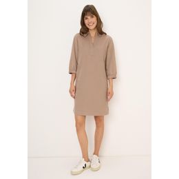 Midikleid Cecil, Damen, Gr. L (42), US-Größen, beige (natural taupe), Web, 100% Baumwolle, unifarben, normal knielang, V-Ausschnitt, Bündchen, Kleider, in Unifarbe
