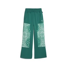 Sporthose Puma "Shooting Stars Jogginghose Damen", Damen, Gr. L, Normalgrößen, wild grün, Obermaterial: 100% Baumwolle; Einsatz: 100% Baumwolle; Tasche – Oben: 100% Baumwolle, unifarben, relaxed fit, Hosen