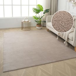 Teppich my home "Cali light, weich, modern, waschbar" Gr. 3, beige (taupe), B:120cm H:13mm L:180cm, Polyester, Teppiche, Teppich, Uni-Farben, kuschelig, & weich, Wohnzimmer, Schlafzimmer, Esszimmer