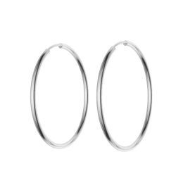 Paar Creolen Firetti "Schmuck Geschenk Silber 925 2,0 mm breit" Gr. 40, silber (rhodiniert), Ohrringe, Kinder, 40, Silber 925 (Sterlingsilber), L (52/54)