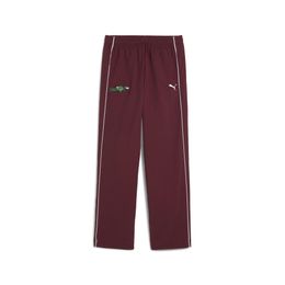 Sporthose Puma "Super Puma T7 Gewebte Hose Jungen", Mädchen, Gr. 152, Normalgrößen, rot (ruby shimmer rot), Obermaterial: 100% Nylon; Tasche – Oben: 100% Polyester, bedruckt, relaxed fit, Hosen