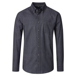 Langarmhemd Casamoda "Casamoda Freizeithemd kariert", Herren, Gr. L, Normalgrößen, grauschwarz, 100% Baumwolle, kariert, comfort fit, Hemden