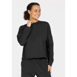 ENDURANCE ATHLECIA Sweatshirt ATHLECIA "Guyana", Damen, Gr. 34, schwarz, 79% Polyester, 21% Elasthan, unifarben, normal, Rundhals, Sweatshirts, im schlichten und elastischen Design
