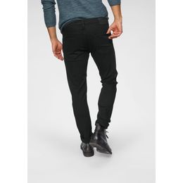 Jack & Jones Slim-fit-Jeans JACK & JONES "JJIGLENN JJFELIX AM 446 NOOS", Herren, Gr. 32, Länge 34, schwarz (schwarz denim), Denim/Jeans, Obermaterial: 98% Baumwolle, 2% Elasthan, unifarben, slim fit, Jeans, mit schmaler Beinform