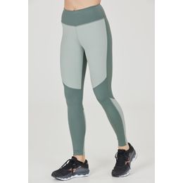 Trainingstights Endurance "Flolia", Damen, Gr. 42, EURO-Gr&ouml;&szlig;en, gr&uuml;n, 72% Nylon, 28% Elasthan, mehrfarbig, Hosen, mit Quick Dry-Funktion