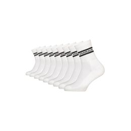 alife and kickin Tennissocken ALIFE & KICKIN "Herren 9 PACK - DennisAK", Herren, Gr. 43-46, wei&szlig; (brilliant wei&szlig;), 75% Baumwolle, 20% Polyester, 3% Polyamid, 2% Elasthan, normal, Socken Tennissocken, lange Sportsocken mit Streifen, aus Baumwolle mit weichem Bund