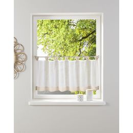 Scheibengardine my home "Bitola" Gr. 5, beige (wei&szlig;, sand), B:120cm H:60cm, Voile, Polyester, Gardinen, Fertiggardine, transparent