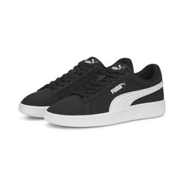 Sneaker Puma "Smash 3.0 Buck Sneakers Kinder", Kinder, Gr. 35,5, schwarz-weiß (schwarz, weiß), Obermaterial: Synthetik, Leder; Futter: Textil; Innensohle: Textil; Laufsohle: Gummi, Schuhe