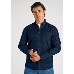 Langarmhemd LINDBERGH "LINDBERGH Cordhemd", Herren, Gr. L, Normalgrößen, blau (navy), Obermaterial: 50% Baumwolle, 50% Modal, Hemden