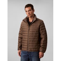 Steppjacke Calvin Klein "LS LT WT NYLN CHNNLD", Herren, Gr. L, braun (morel), Web, Obermaterial: 100% Polyamid, regular fit normal, Rundhals, eingesetzt gerader Abschluss, Jacken, Mit Rundhalsausschnitt