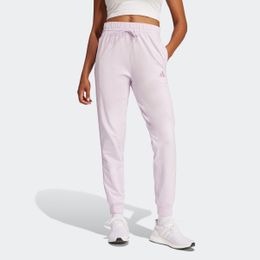 Sporthose adidas Sportswear "W 3S SJ JOGGER", Damen, Gr. XL, N-Gr, ice lavender, bliss lila, Obermaterial: 93% Baumwolle, 7% Elasthan, Hosen Sporthose, L&auml;ssig geschnitten, hoher Bund, schmal zulaufende Beinform