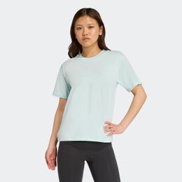 T-Shirt adidas Sportswear "W SL SJ T", Damen, Gr. L, grün (halo mint, weiß), Obermaterial: 100% Baumwolle, normal, Rundhals, Shirts, Basic T-Shirt