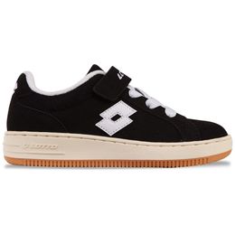 Sneaker Lotto, Kinder, Gr. 25, schwarz-weiß (schwarz, weiß), Synthetik, mehrfarbig, Schuhe, - mit extra breiter Elastik Schnürung