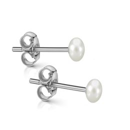 Paar Ohrstecker Firetti "Schmuck Geschenk Silber 925 Ohrschmuck Ohrringe" Gr. 4, silberfarben, weiß, Ohrringe, Damen, 4, Perlen Silber 925 (Sterlingsilber), Perlen, Silber 925 (Sterlingsilber), Made in Germany - mit Süßwasserzuchtperle