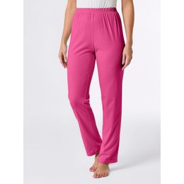 wäschepur Schlafhose WÄSCHEPUR, Damen, Gr. 44/46, Normalgrößen, pink (fuchsia), 100% Baumwolle, gemustert, gepunktet, Hosen Schlafhose