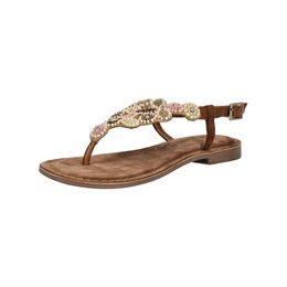 Zehentrenner Lazamani "Lazamani Zehensteg Leder", Damen, Gr. 37, tan, Leder, Schuhe Zehentrenner