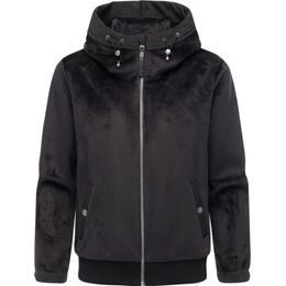 Fleecejacke Ragwear "Cousy Short Bonded", Damen, Gr. L (40), schwarz, Obermaterial: 91% Polyester, 9% Elasthan, Innenfutter: 94% Polyester, 6% Elasthan, gerade hüftbedeckend, hoch geschlossener Ausschnitt, Ärmel ohne Ärmelschlitz elastischer Bund mit innenliegendem Gummizug, Jacken, Übergangsjacke mit kuscheligem Teddyfell-Innenfutter